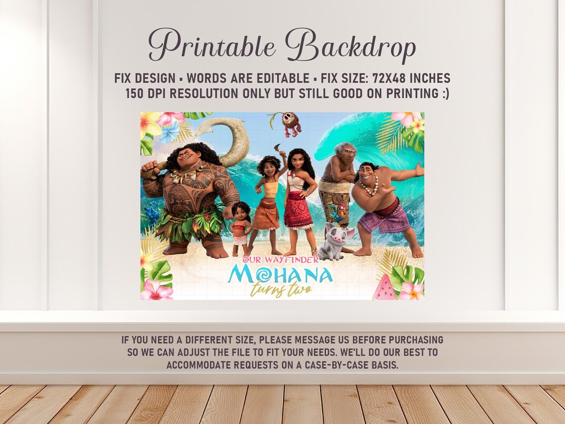 Moana 2 Backdrop, Moana 2 Printable Backdrop, Moana 2, DIGITAL FILE ...