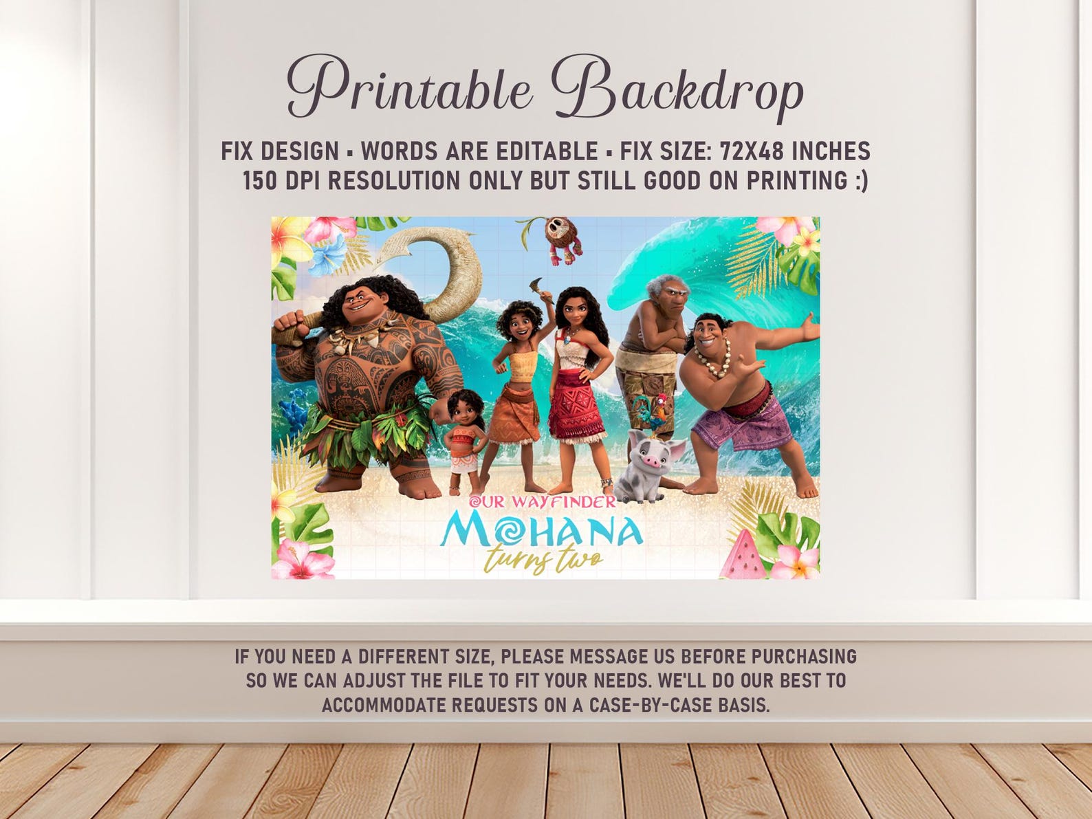 Moana 2 Backdrop, Moana 2 Printable Backdrop, Moana 2, DIGITAL FILE ...