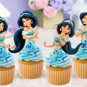 Princess Jasmine Cupcake Topper Princess Jasmine Printable - Etsy