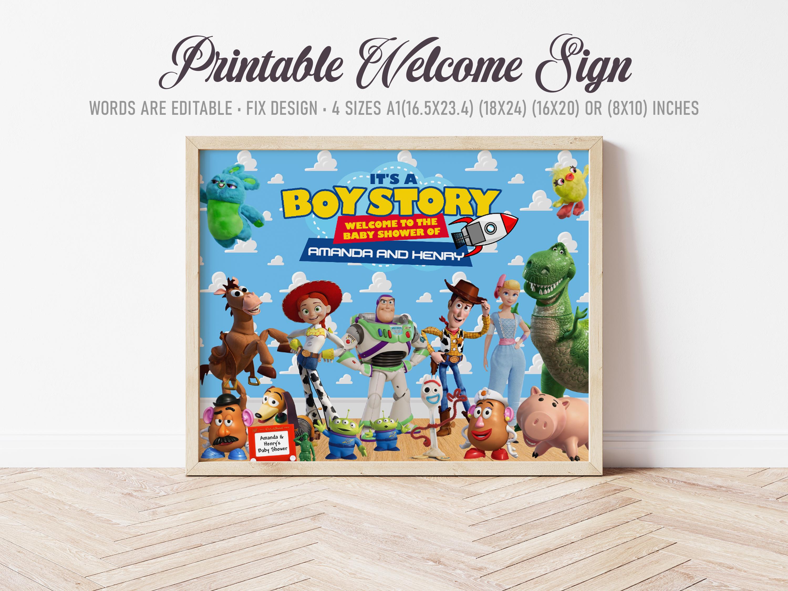 Toy Story Baby Shower Welcome Sign, Printable Banner (digital File ...