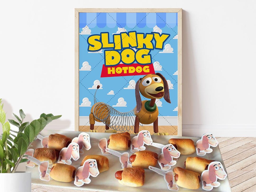 Toy Story Hot Dog Sign, Toy Story Slinky Dog Hot Dog Sign, Toy Story Party Sign, Toy Story Food ...