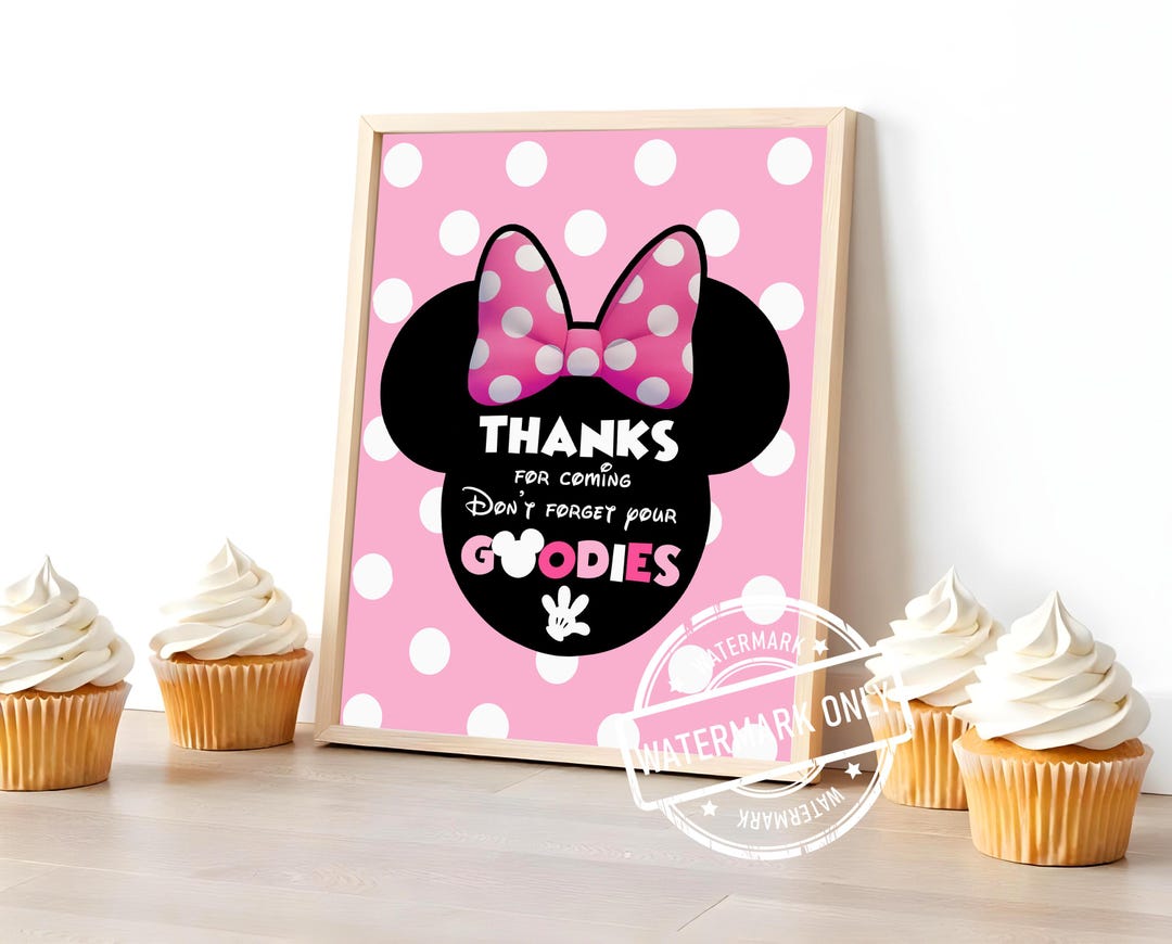 Minnie Food Station Signage, Minnie Food Signage, Minnie Party Signage ...