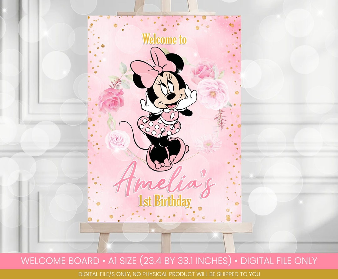 Minnie Mouse Pink Welcome Banner Minnie Mouse Pink Welcome - Etsy