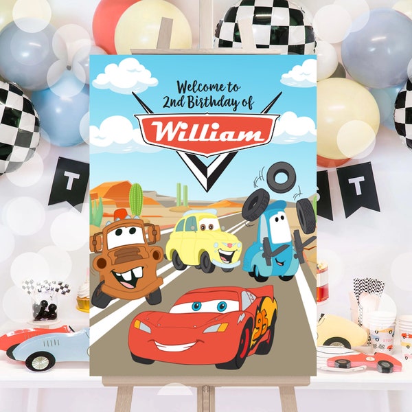 Cars Radiator Spring Birthday Banner - Etsy