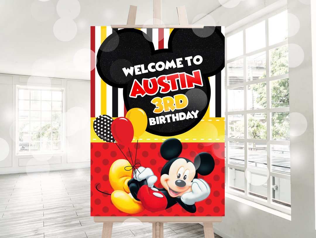 Mickey Mouse Welcome Sign Mickey Mouse Welcome Board Mickey - Etsy