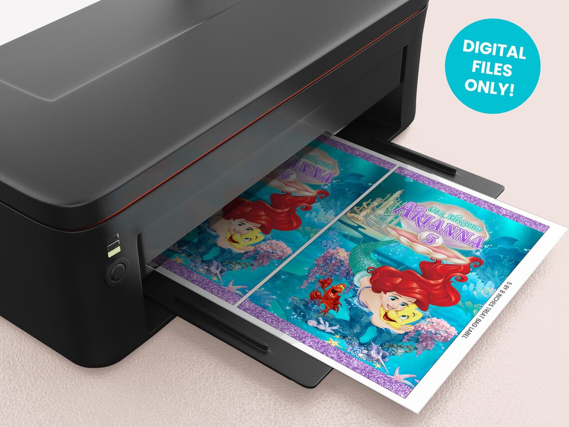 Little Mermaid Ariel Treat Bag Label Little Mermaid Ariel - Etsy