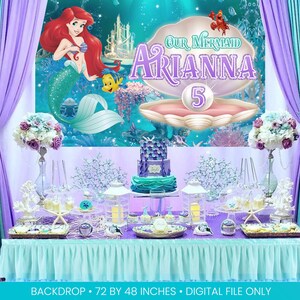 Little Mermaid Ariel Backdrop Little Mermaid Ariel Banner - Etsy