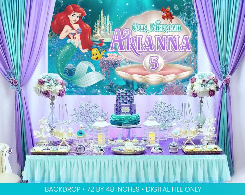 Little Mermaid Ariel Backdrop Little Mermaid Ariel Banner - Etsy