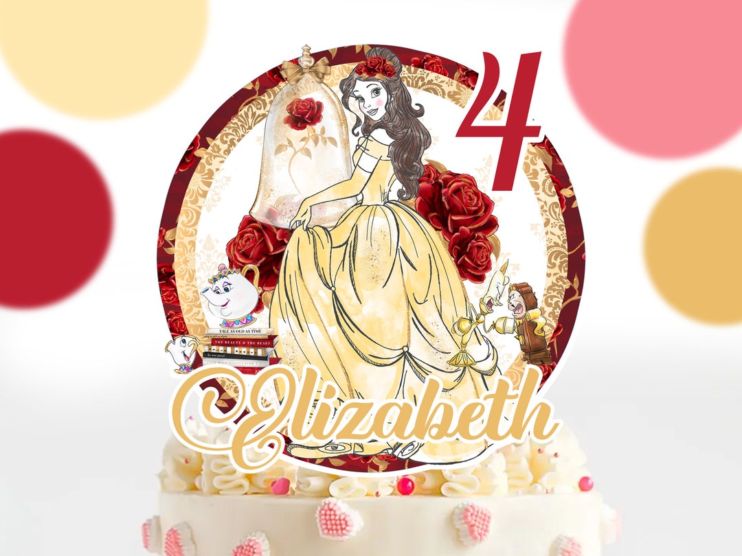 Belle Cake Topper, Belle Centerpiece, Belle Printable Topper, Beauty ...