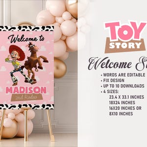 Toy Story Girl Welcome Sign, Toy Story Girl Welcome Board, Toy Story ...