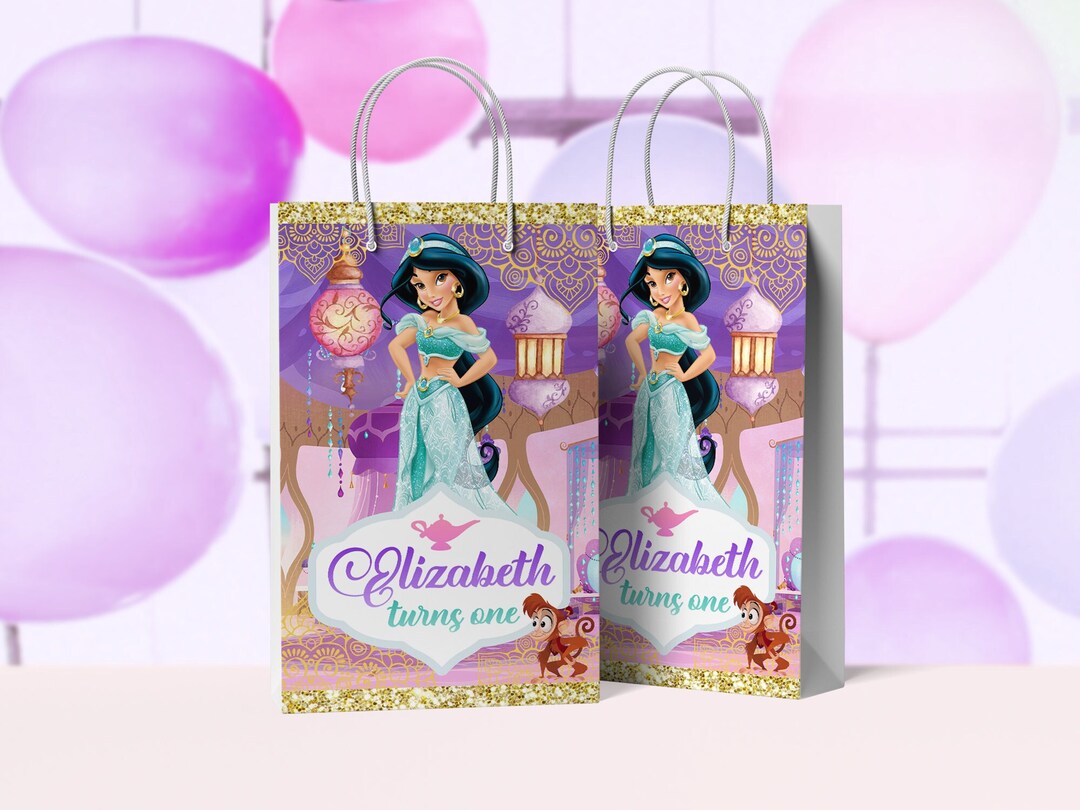 Princess Jasmine Treat Bag Label, Princess Jasmine Paper Bag Label ...