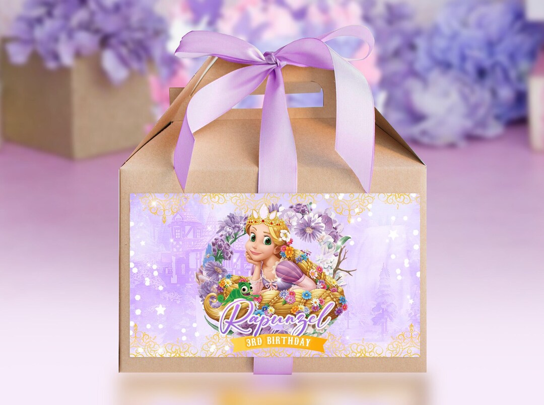 Tangled Rapunzel Gable Box Label, Tangled Rapunzel Treat Box Label ...
