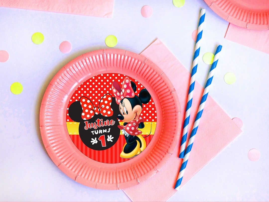 Minnie Mouse Red Charger Plate Insert, Minnie Mouse Red Plate Insert ...