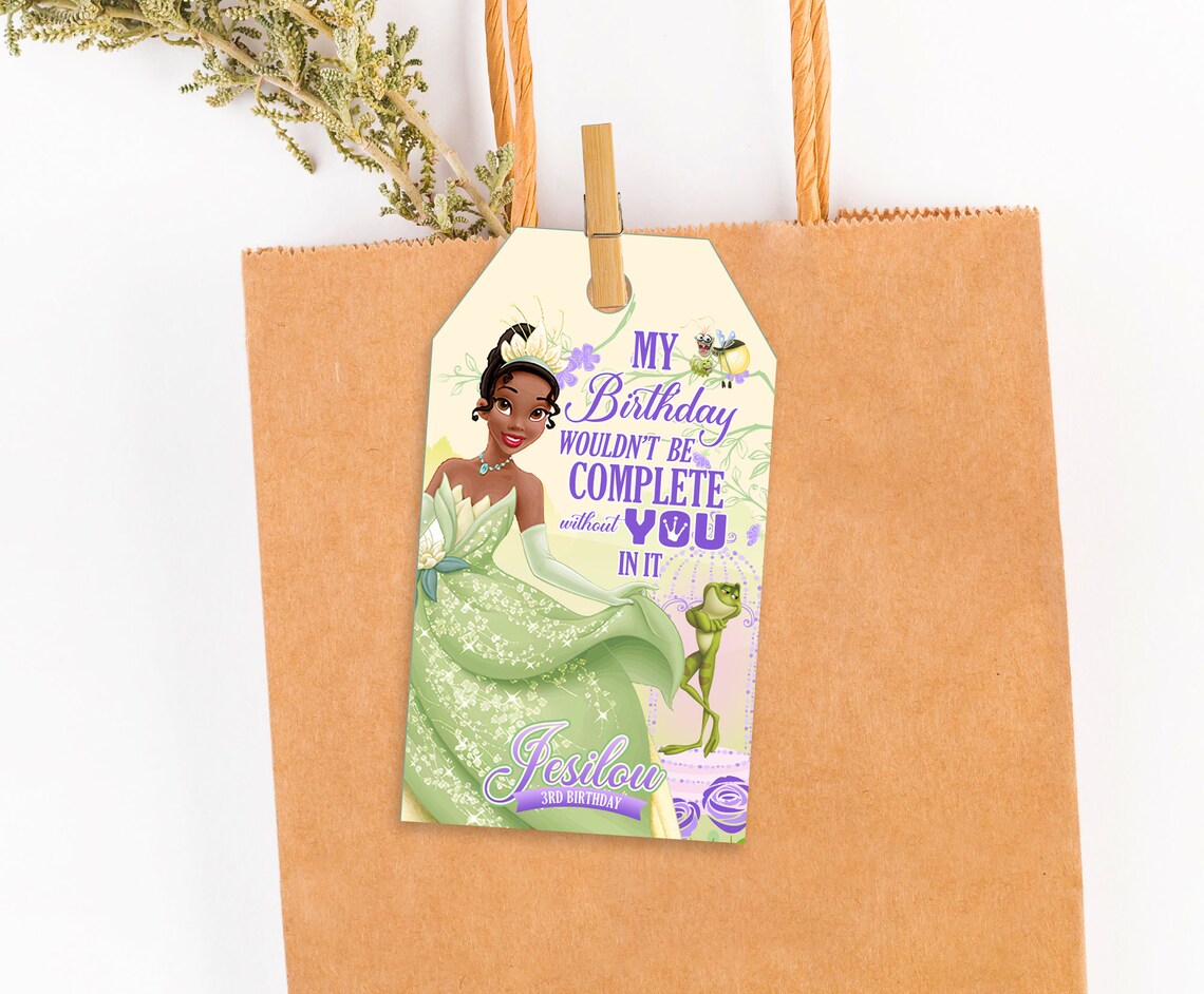 Princess Tiana Thank You Tags Princess Tiana Giveaway Labels - Etsy