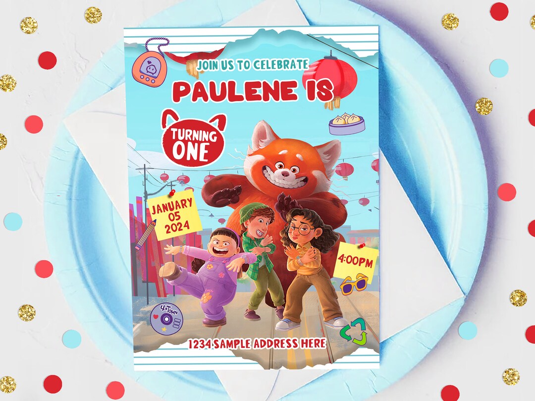 Turning Red Invitation, Turning Red Digital Invitation, Turning Red ...