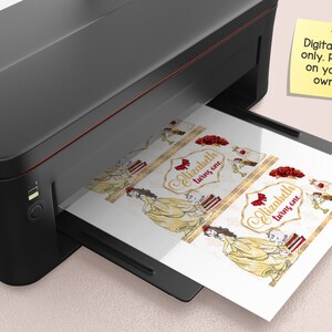 Beauty and the Beast Gable Box Label, Belle Gable Box Label, Belle Box ...