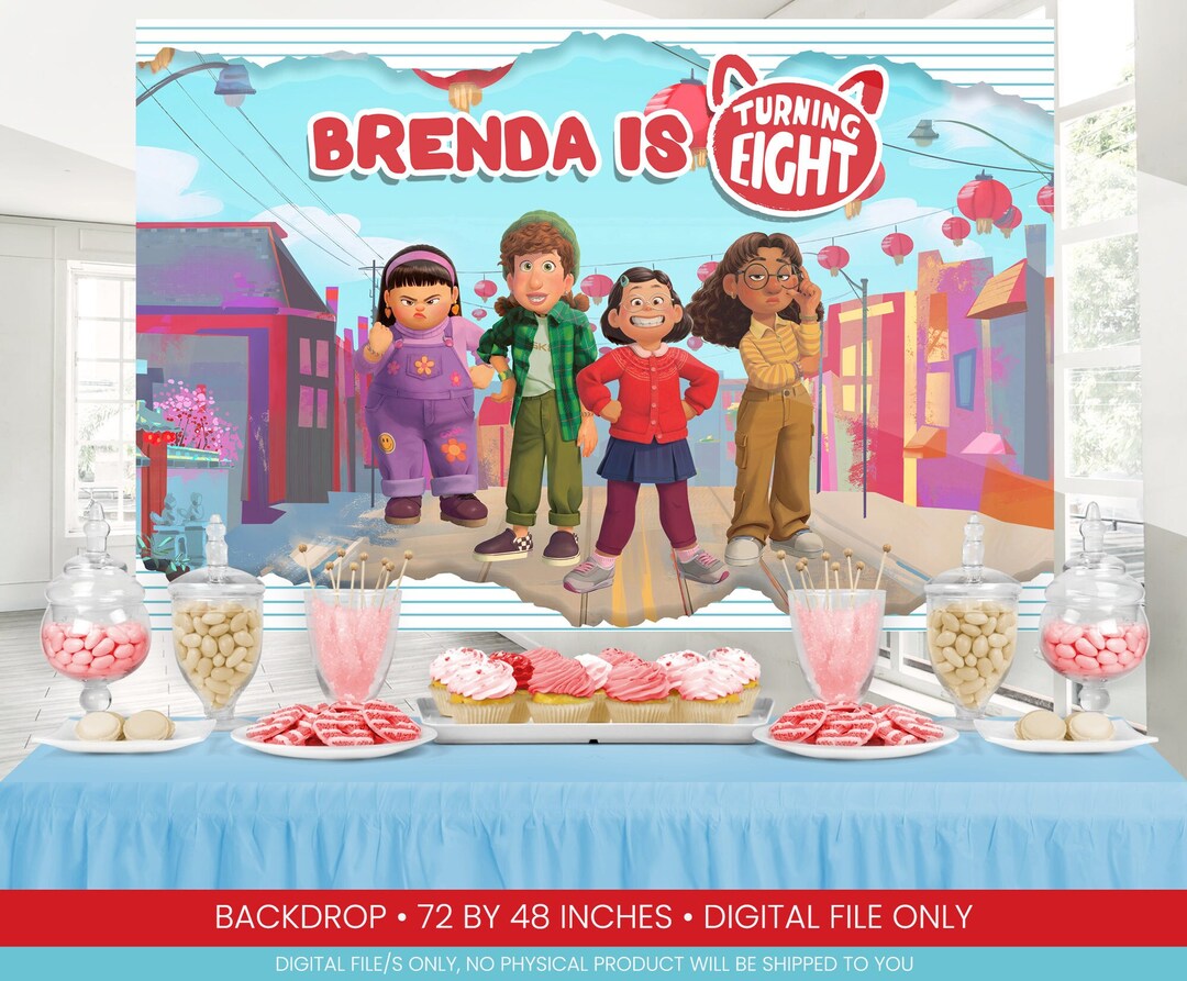 Turning Red Backdrop Turning Red Banner Turning Red - Etsy