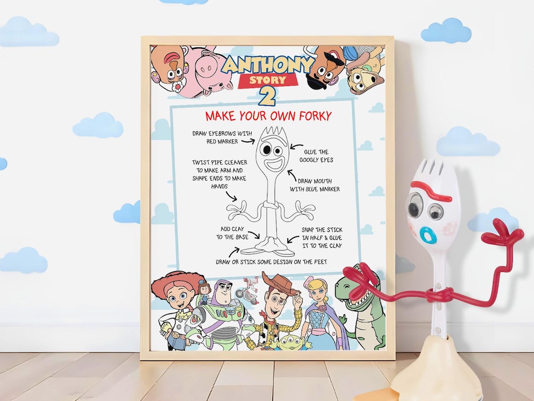 Toy Story Forky Sign, Make Your Own Forky Activity Signage, Digital ...