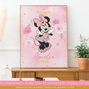 Minnie Mouse Pink Welcome Banner Minnie Mouse Pink Welcome - Etsy