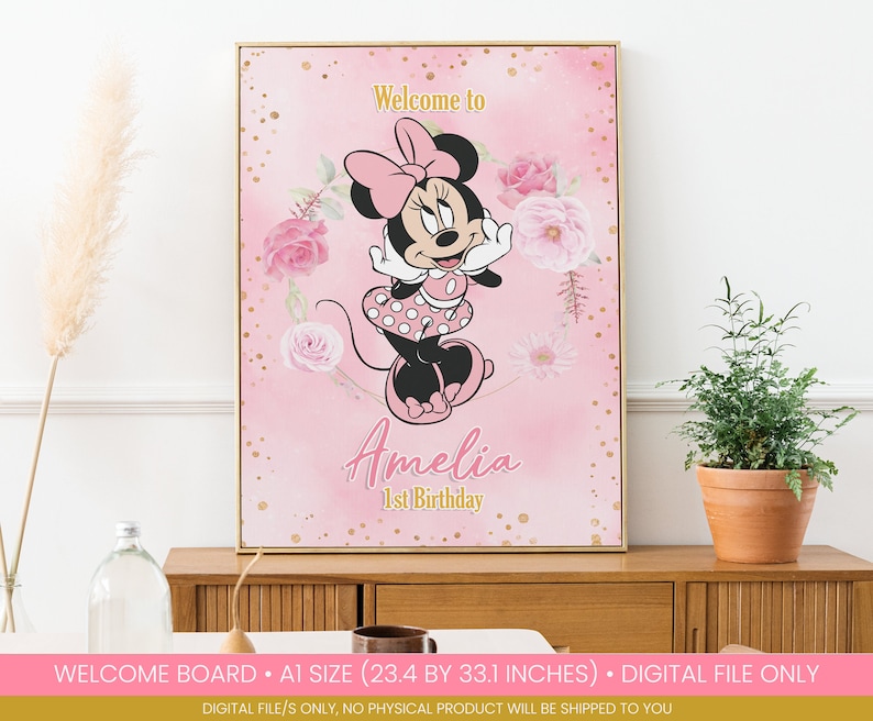 Minnie Mouse Pink Welcome Banner Minnie Mouse Pink Welcome - Etsy