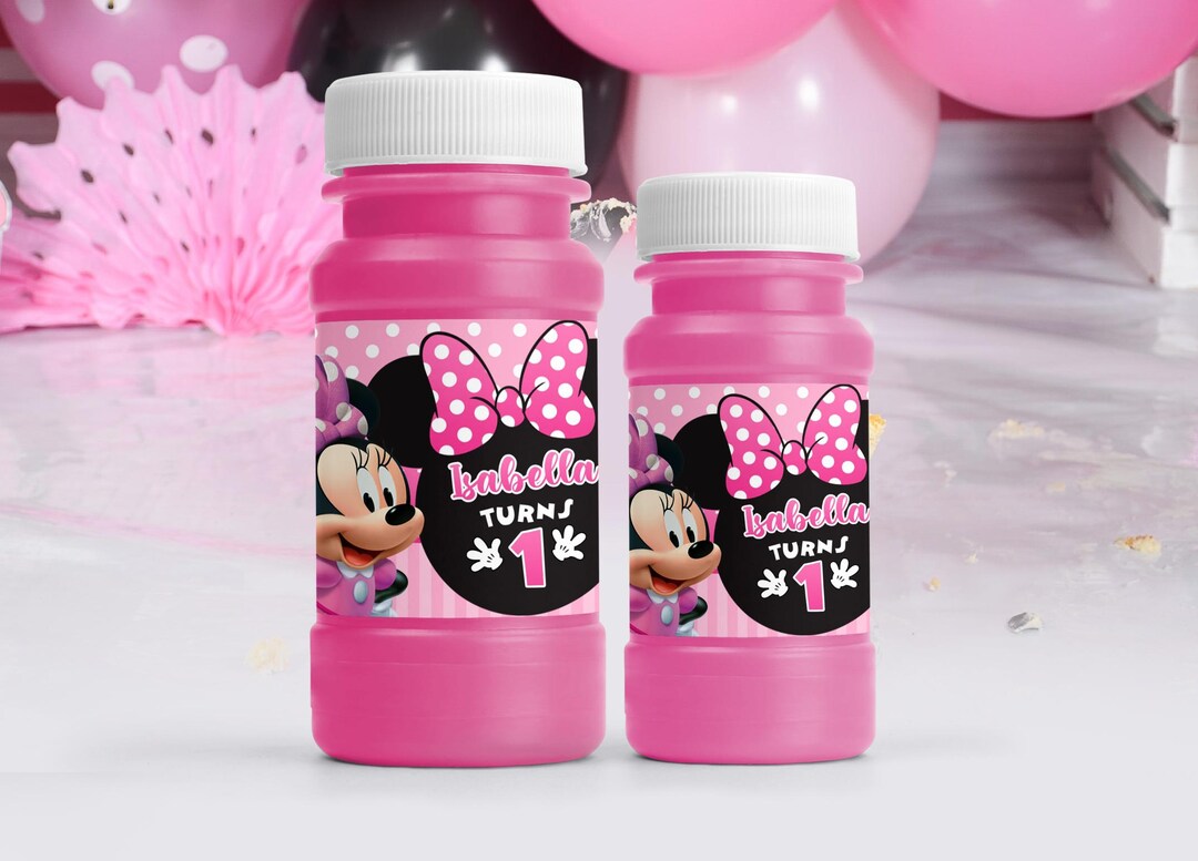Mouse Pink Bubbles Label, Minnie Mouse Pink Bubbles Wrapper Label ...