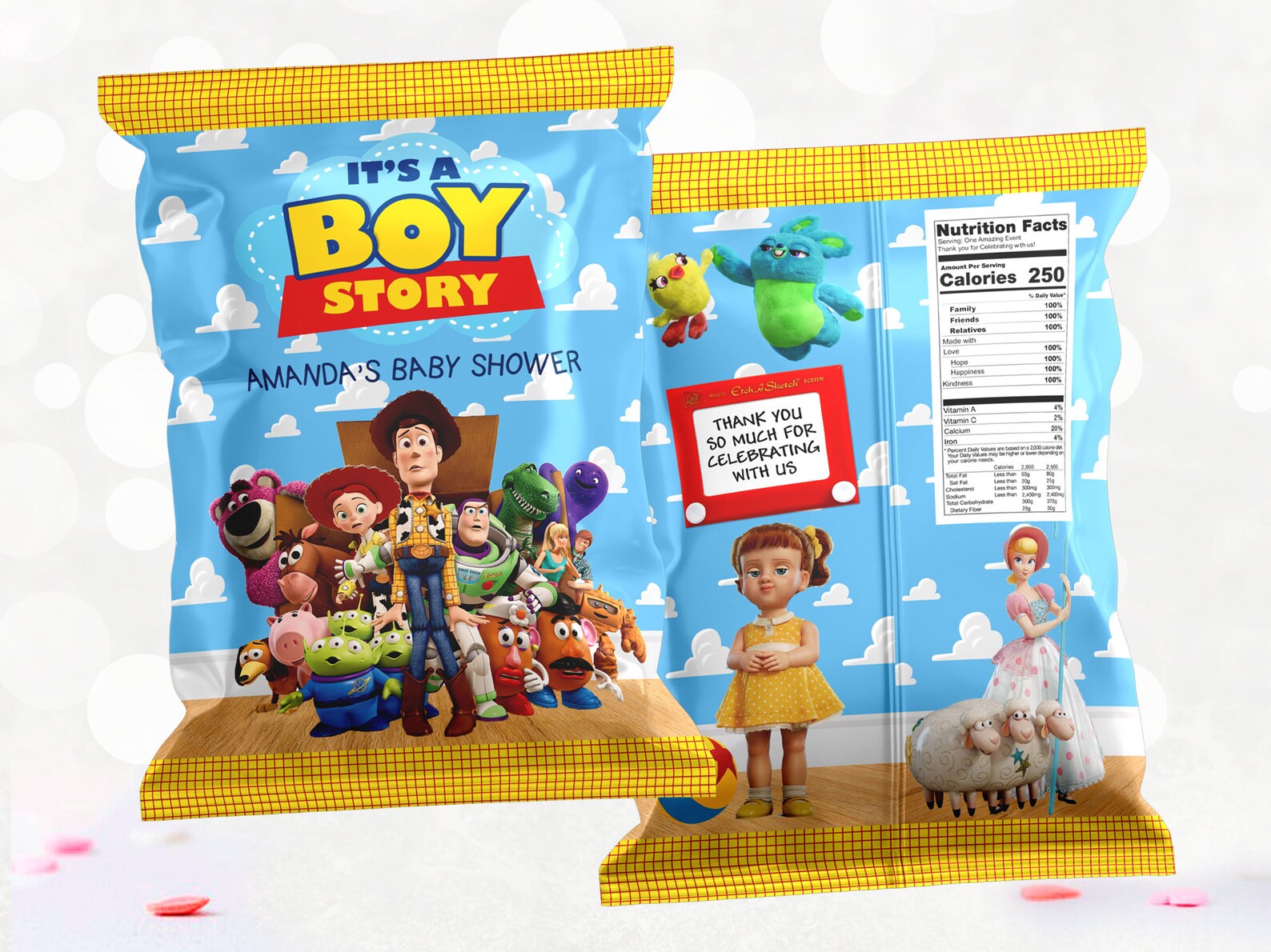 Its a Boy Story Chip Bag, Toy Story Baby Shower Chip Bag, Toy Story ...