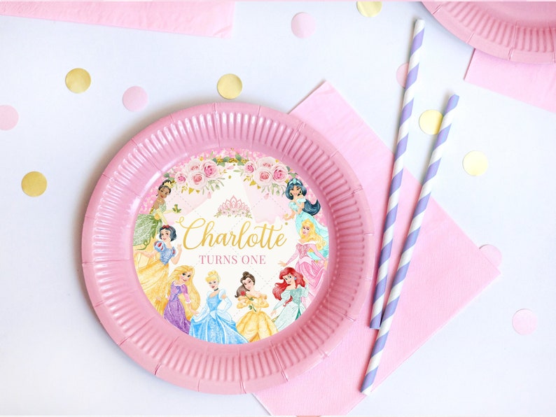 Princess Circle Label, Princess Plate Insert, Princess Charger Insert ...