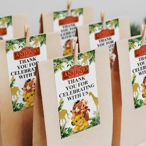Lion King Thank You Tags, Lion King Giveaway Labels, Lion King, DIGITAL ...