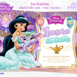 Princess Jasmine Invitation Princess Jasmine Digital - Etsy