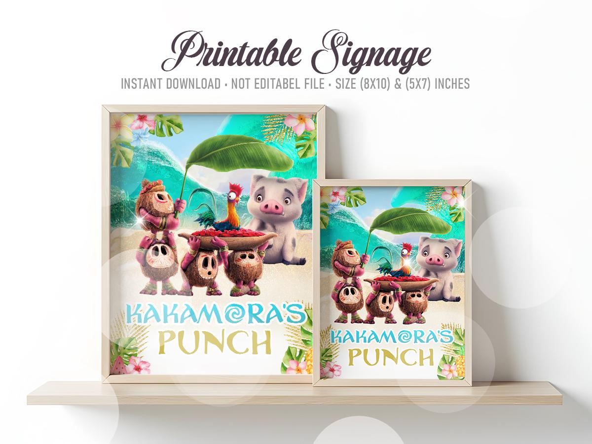 Moana 2 Juice Station Signage, Moana 2 Punch Station Signage, Moana 2 ...
