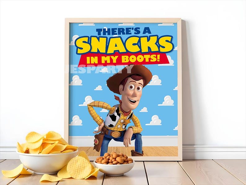 Toy Story There a Snake in My Boot Signage, Toy Story Snack Signage, It ...