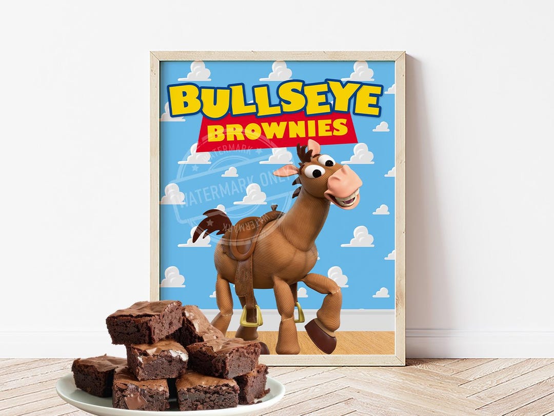 Toy Story Bullseye Brownies Signage, Toy Story Brownies Sign, Toy Story ...