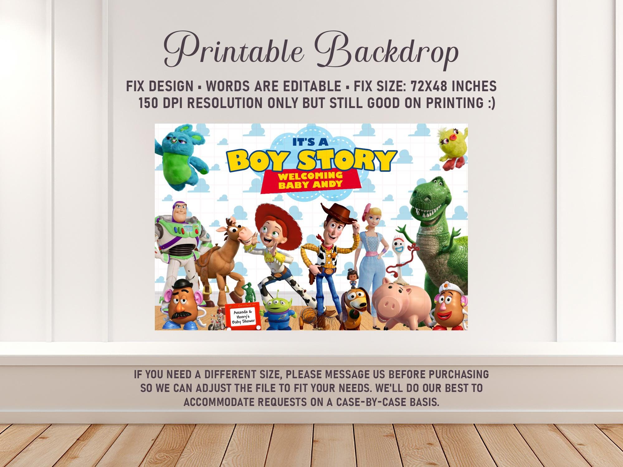 Its a Boy Story Backdrop, Toy Story Baby Shower Backdrop, Toy Story ...