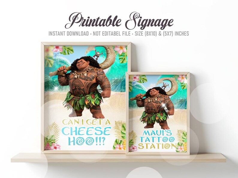 Moana 2 Cheese Station Signage, Moana 2 Food Area Signage, Moana 2 ...