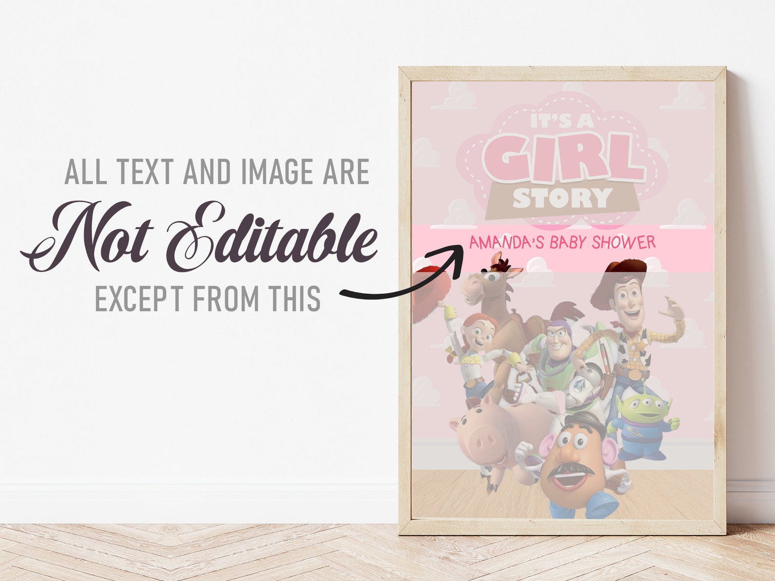 Its a Girl Story Welcome Sign, Toy Story Girl Welcome Banner, Toy Story ...