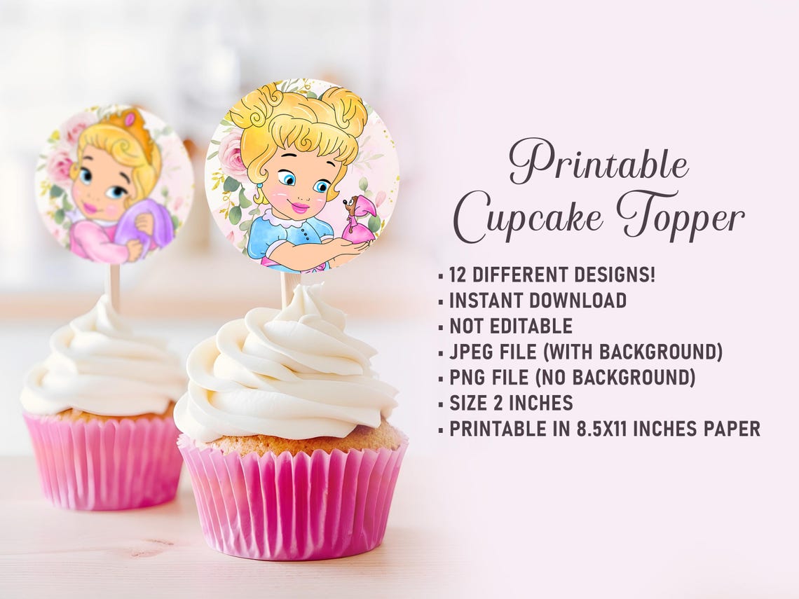 Baby Princess Cupcake Topper, Baby Princess Printable Cupcake Topper ...