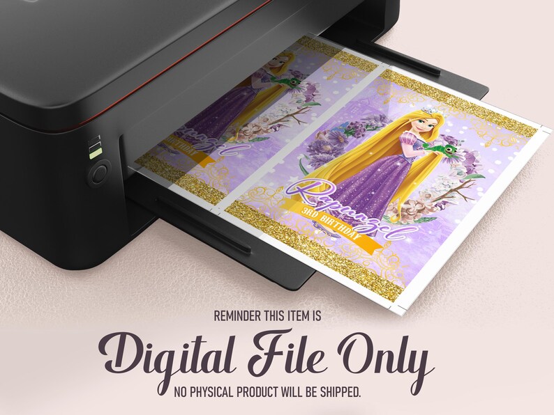 Tangled Rapunzel Treat Bag Label, Tangled Rapunzel Paper Bag Label ...