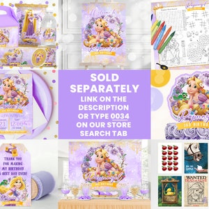 Tangled Rapunzel Gable Box Label, Tangled Rapunzel Treat Box Label ...