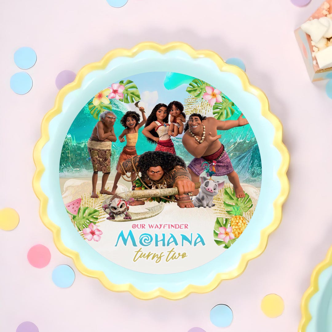Moana Plate Insert Printable, Moana Plate Insert Template, Moana Party ...