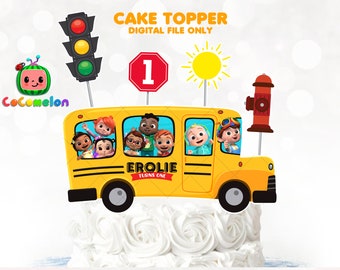 Cocomelon Bus Cake Topper - Etsy Norway