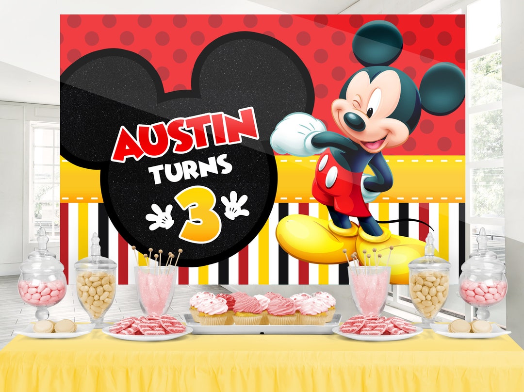 Mickey Mouse Backdrop, Mickey Mouse Banner, Mickey Mouse Printable ...