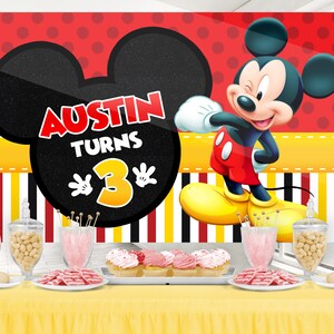 Mickey Mouse Backdrop, Mickey Mouse Banner, Mickey Mouse Printable ...