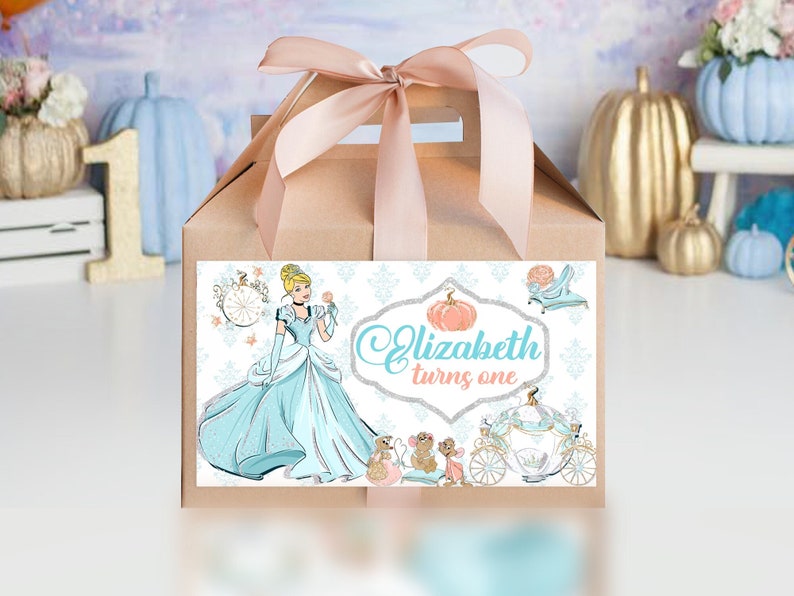 Cinderella Gable Box Label, Cinderella Treat Box Label, Cinderella ...