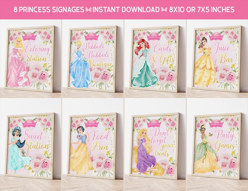 Princess Signage, Princess Party Signs, Princess Party Signage ...