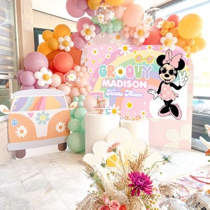 Mouse Groovy Backdrop, Mouse Groovy Pink Banner, Mouse Groovy Printable ...