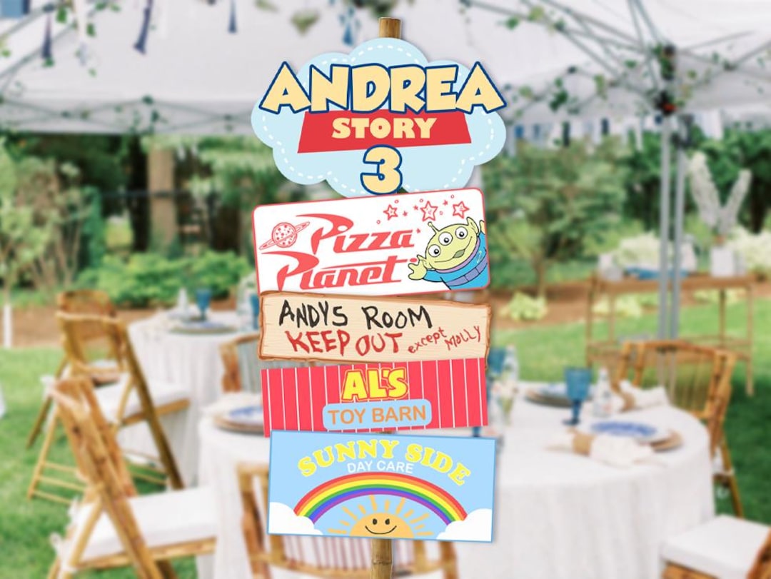 Toy Story Girl Party Signages, Toy Story Party Sign, Toy Story Party ...
