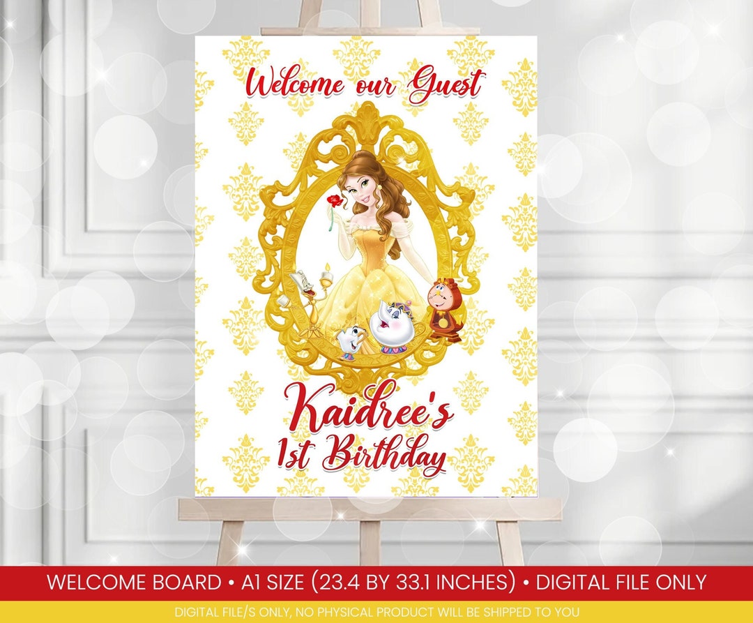 Beauty and the Beast Welcome Banner Beauty and the Beast - Etsy