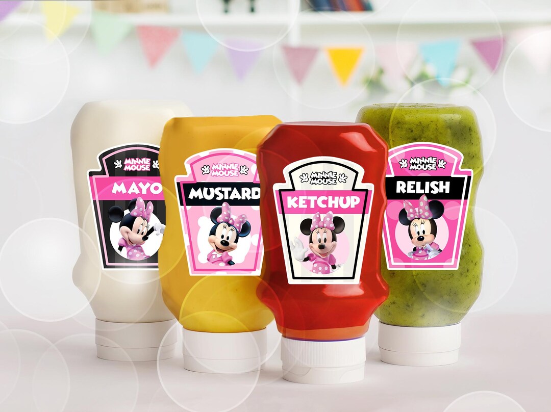 Minnie Condiments Label, Minnie Printable Condiments Label, Minnie ...