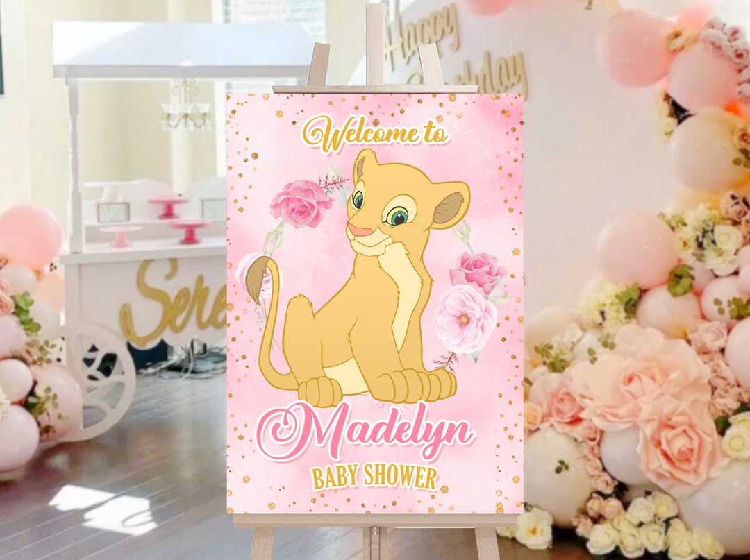 Lion King Nala Baby Shower Welcome Banner, Lion King Nala Welcome Board ...