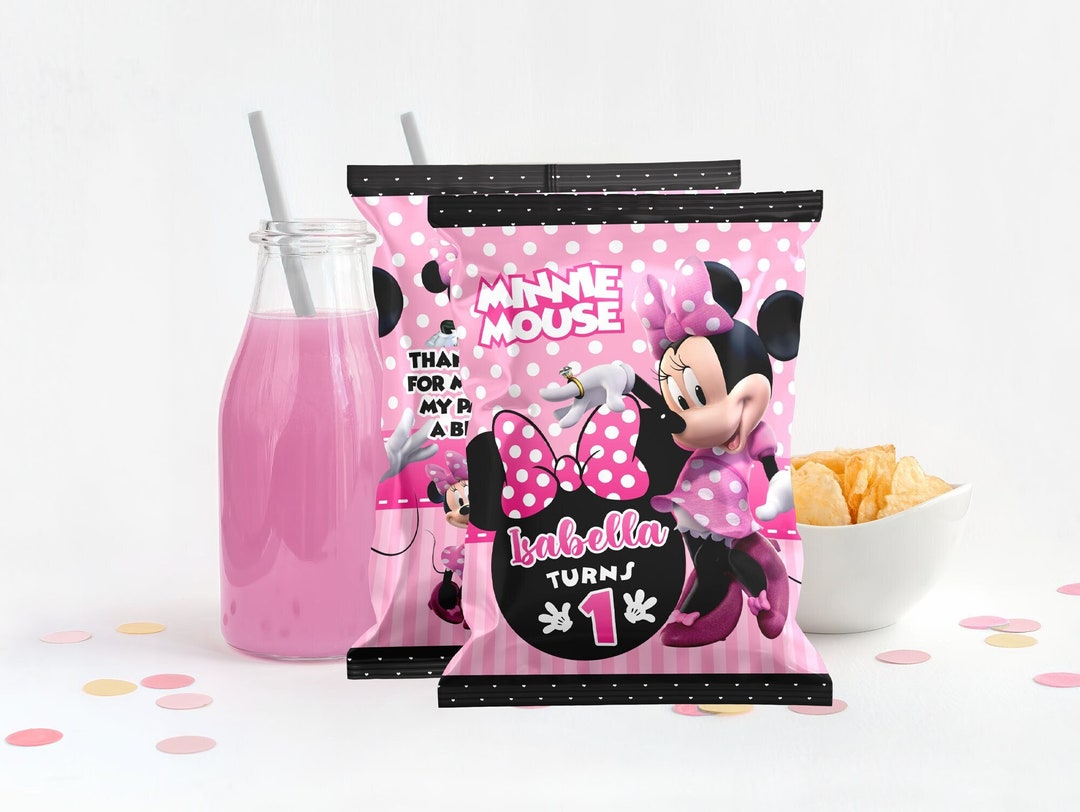 Minnie Mouse Pink Chip Bag, Minnie Mouse Pink Chip Bag Label, Minnie ...